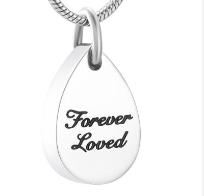 China Picture Water Drop Urn Ashes Holder Cremation Pendant Keepsake Necklace Urns Memorial Jewelry for sale