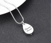 China Picture Water Drop Urn Ashes Holder Cremation Pendant Keepsake Necklace Urns Memorial Jewelry for sale