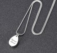 China Picture Water Drop Urn Ashes Holder Cremation Pendant Keepsake Necklace Urns Memorial Jewelry for sale