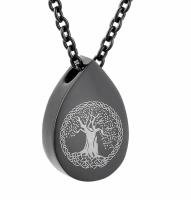 China Tree Of Life Water Drop Stainless Steel Memorial Urn Necklace Pendants or Charms Type for sale