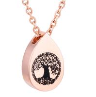 China Tree Of Life Water Drop Stainless Steel Memorial Urn Necklace Pendants or Charms Type for sale