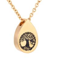 China Tree Of Life Water Drop Stainless Steel Memorial Urn Necklace Pendants or Charms Type for sale