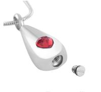 China Stainless Steel Heart Crystal Tear Bar Memorial Ash Necklace Keepsake Urn Pendant for sale