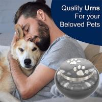 China Pet Caskets Urns Double Paw Print Solid Stainless Steel Pet Urn for Dignified Farewell for sale