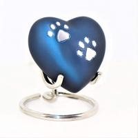 China Blue Paw Print Heart Shaped Pet Urn Unique Design and Excellent for Your Furry Friend for sale