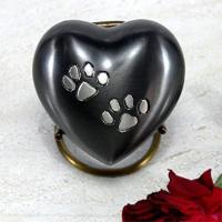 China Blue Paw Print Heart Shaped Pet Urn Unique Design and Excellent for Your Furry Friend for sale
