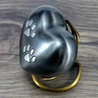 China Blue Paw Print Heart Shaped Pet Urn Unique Design and Excellent for Your Furry Friend for sale