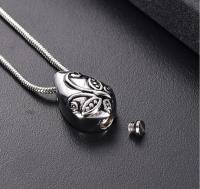 China Jewelry Type Butterfly Carved Teardrop Stainless Steel Cremation Pendant for Memorial for sale