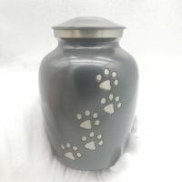 China Pet Cremation Urns in Aluminum Alloy Funeral Urn for Cat and Dog Footprints for sale