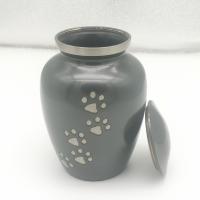 China Pet Cremation Urns in Aluminum Alloy Funeral Urn for Cat and Dog Footprints for sale