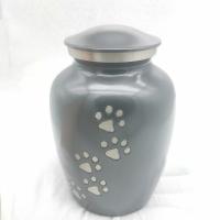 China Pet Cremation Urns in Aluminum Alloy Funeral Urn for Cat and Dog Footprints for sale