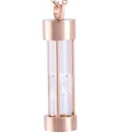 China Hourglass Cylinder Cremation Pendant Stainless Steel Memorial Ashes Necklace for Women for sale