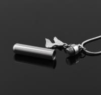 China CNC Inlay Technology Angel Wing Perfume Bottle Pendant Stainless Steel Necklace for Men for sale