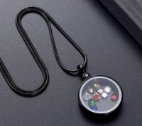 China Birthstone Inside Glass Memorial Pendant Necklace Women's Cremation Jewelry for Ashes for sale