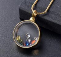 China Birthstone Inside Glass Memorial Pendant Necklace Women's Cremation Jewelry for Ashes for sale