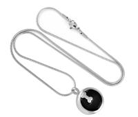 China Fashionable Round Cremation Urn Necklace With Dog Bone Engraved Pendant for Pet Ashes for sale