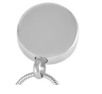China Fashionable Round Cremation Urn Necklace With Dog Bone Engraved Pendant for Pet Ashes for sale