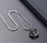 China Green Crystal Memorial Necklace Tree of Life Cremation Pendant Keepsake Urn for Ashes for sale