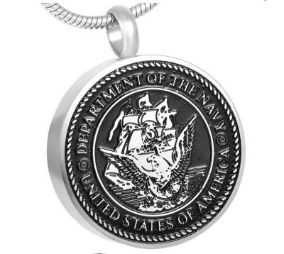 China United States Navy Department Round Pendant Necklace with Stainless Steel Material for sale