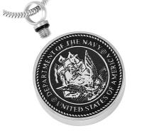 China United States Navy Department Round Pendant Necklace with Stainless Steel Material for sale