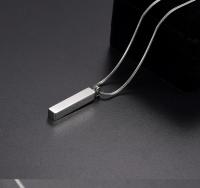 China Stainless Steel Cremation Locket Pendant Jewelry Inlay Zircon Bar Memorial Urn Necklace for Women for sale