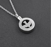 China Stainless Steel Dove Decoration Cremation Jewelry for Ashes Keepsake Pendant Necklace for sale