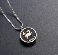 China Twelve Constellations Mini Cremation Pendant Necklace Stainless Steel Memorial Jewelry for sale