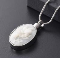 China Beautiful Stainless Steel Flower Cremation Jewelry Women's Keepsake Pendant Necklace for sale