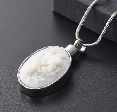 China Beautiful Stainless Steel Flower Cremation Jewelry Women's Keepsake Pendant Necklace for sale