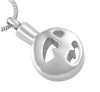 China OEM Plating Double Stars In Round Pendant Crystal Necklace Stainless Steel Keepsake Ashes Urn Funeral Cremation Jewelry for sale