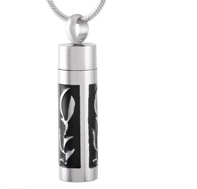 China Charm Pendants Type Stainless Steel Silver Cylindrical Keepsake Pendant Necklace for sale