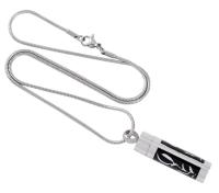 China Charm Pendants Type Stainless Steel Silver Cylindrical Keepsake Pendant Necklace for sale
