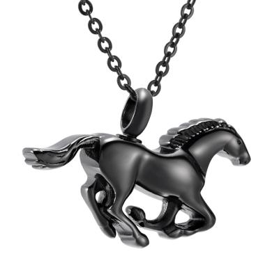 China Stainless Steel Horse Cremation Pendant Urn Necklace for Funeral Memorial Jewelry for sale
