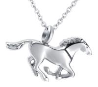 China Stainless Steel Horse Cremation Pendant Urn Necklace for Funeral Memorial Jewelry for sale