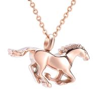 China Stainless Steel Horse Cremation Pendant Urn Necklace for Funeral Memorial Jewelry for sale