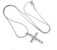 China Stainless Steel Cross Shape Memorial Urn For Ashes Keepsake Gift Ashes Necklace For Unisex for sale