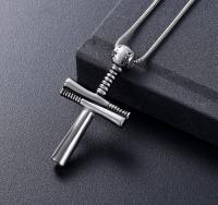 China Classic Style Cremation Jewelry Cross Pendant for Ashes Made of 316L Stainless Steel for sale