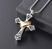 China Classic Style Gold Collar Pendant Cremation Jewelry Keepsake Urn for Human and Pet Ashes for sale