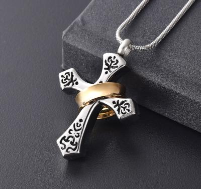 China Classic Style Gold Collar Pendant Cremation Jewelry Keepsake Urn for Human and Pet Ashes for sale