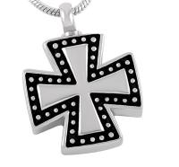 China Stainless Steel Maltese Cross Pendant Necklace for Ashes Urn Memorial Keepsake Jewelry for sale