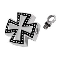 China Stainless Steel Maltese Cross Pendant Necklace for Ashes Urn Memorial Keepsake Jewelry for sale