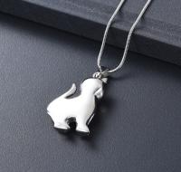 China Pet Ashes Holder Necklace Stainless Steel Cremation Jewelry with Lovely Cat Pendant for sale