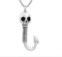 China Stainless Steel Fishhook Memorial Locket Pendant Necklace for Women's Cremation Jewelry for sale