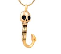 China Stainless Steel Fishhook Memorial Locket Pendant Necklace for Women's Cremation Jewelry for sale