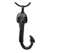 China Stainless Steel Fishhook Memorial Locket Pendant Necklace for Women's Cremation Jewelry for sale