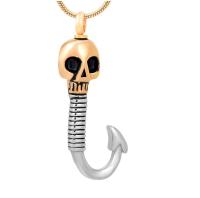 China Stainless Steel Fishhook Memorial Locket Pendant Necklace for Women's Cremation Jewelry for sale