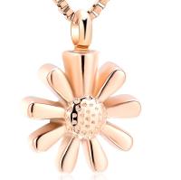 China Gift Sunflower Women Cremation Urn Pendant For Ashes Silver Gold Rose Gold Black Memorial Urn Jewelry Keepsake Necklace for sale