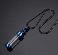 China Stainless Steel Glass Container Cylinder Tube Urn Pendant Memorial Necklace Ashes Holder Keepsake Cremation Jewelry for sale