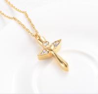 China Stainless Steel Angel Wings Heart Cross Cremation Urn Pendant Necklace for Women/Men for sale