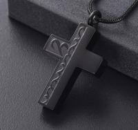 China Infinity Religious Cross Cremation Jewelry for Ashes Pendant Holder Urns for Pet/Human Memorial Women Men Necklace Unisex for sale